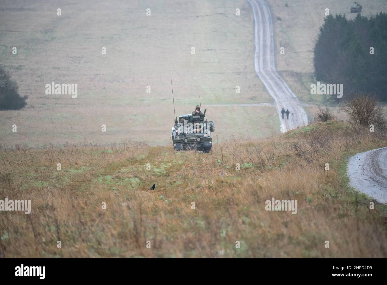british army FV103 Spartan light armored vehicle in action on a ...
