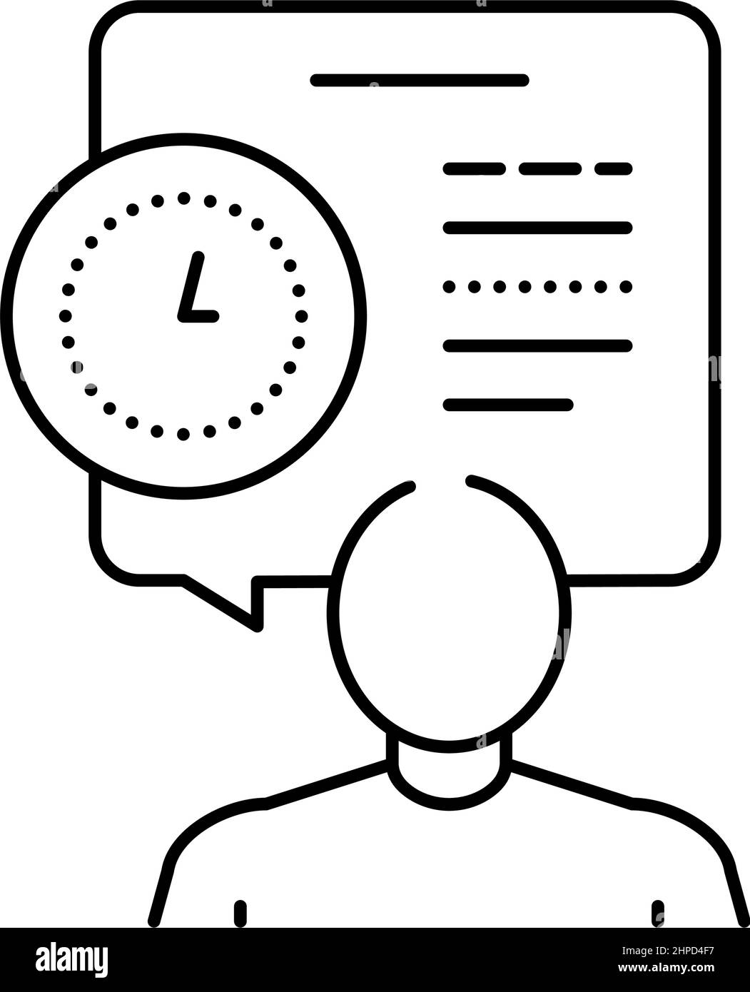 human talk about task time scheduling line icon vector illustration ...
