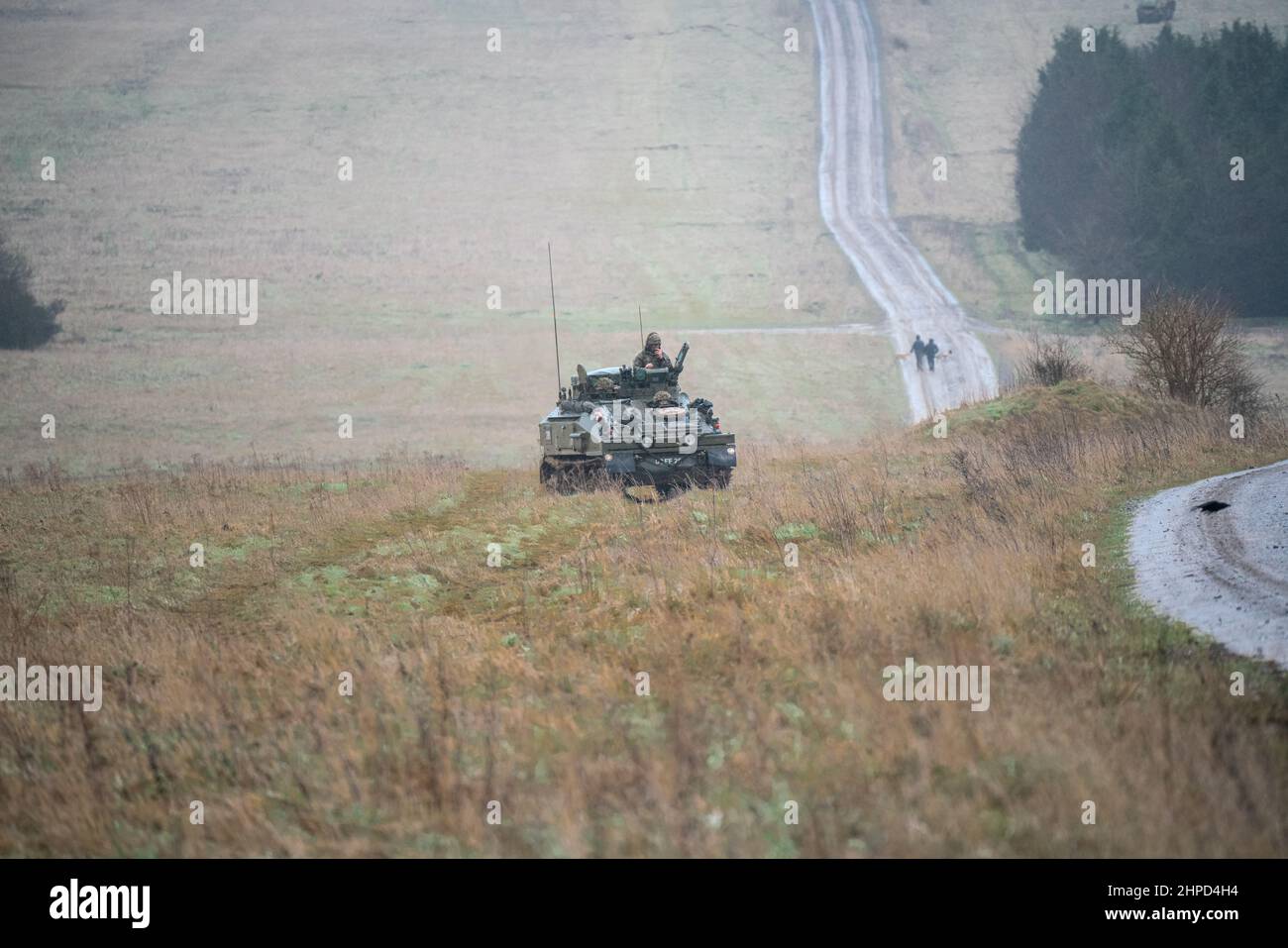 british army FV103 Spartan light armored vehicle in action on a ...