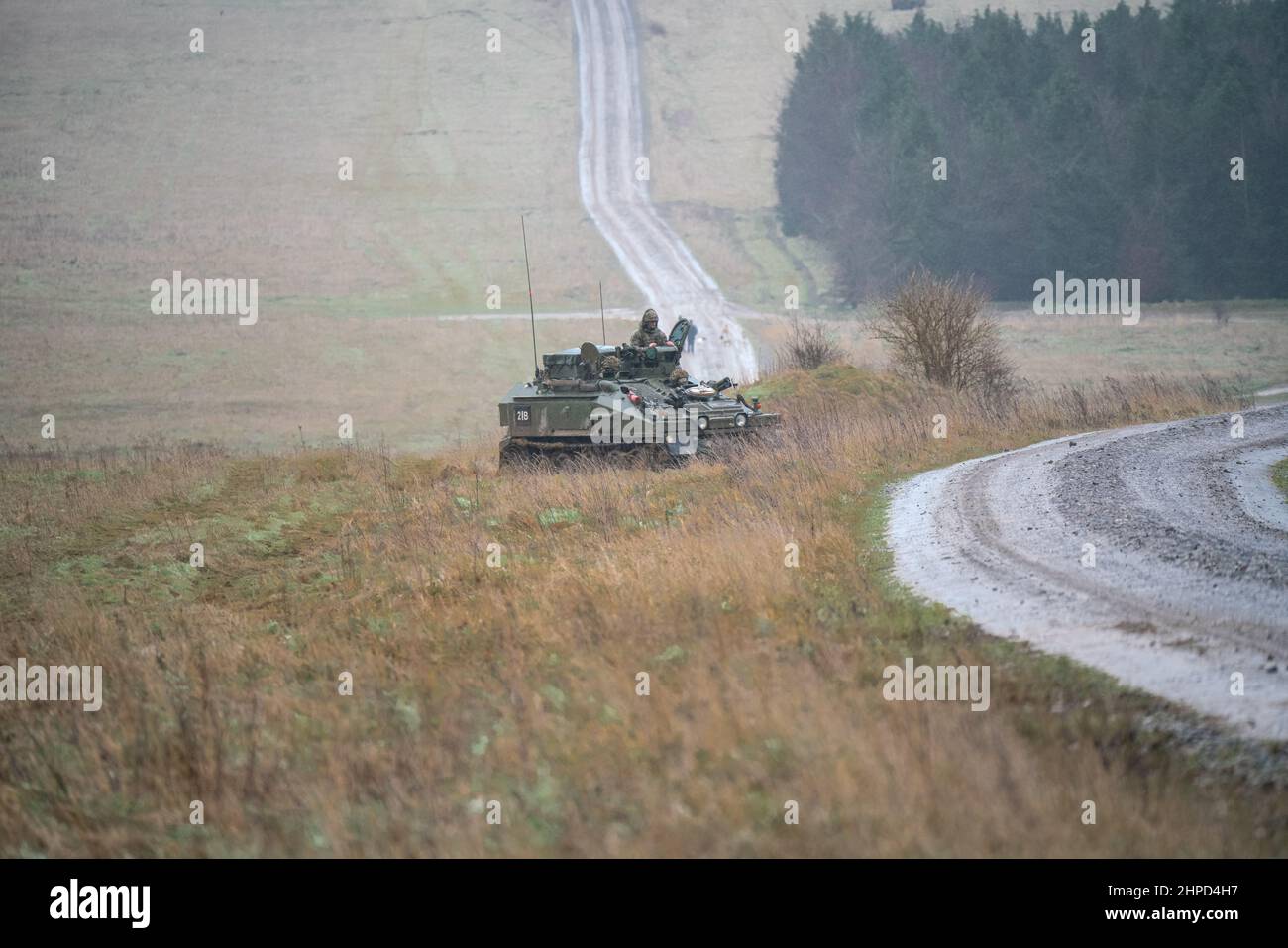 british army FV103 Spartan light armored vehicle in action on a ...