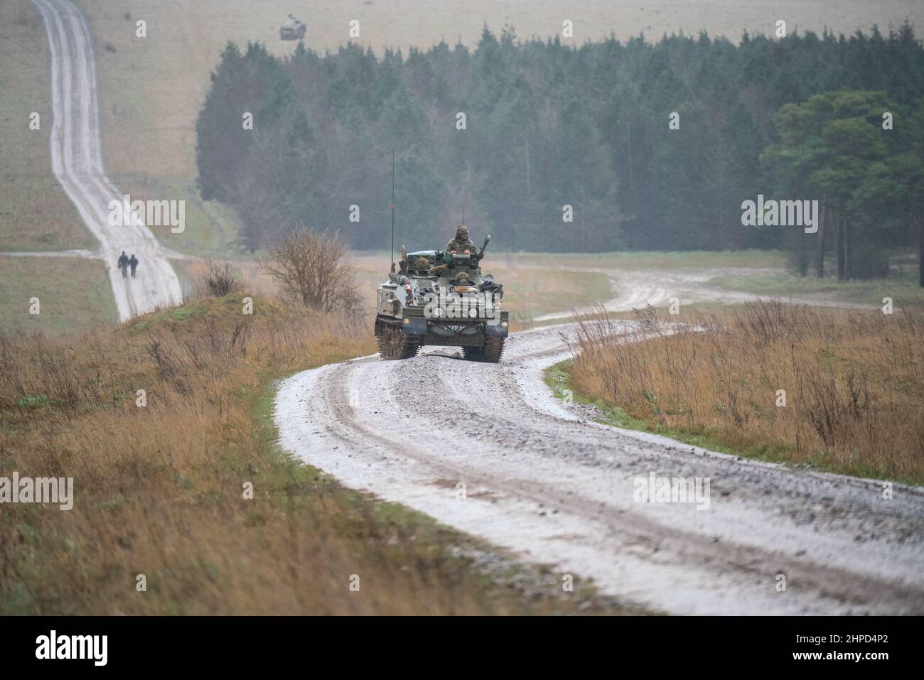 british army FV103 Spartan light armored vehicle in action on a ...