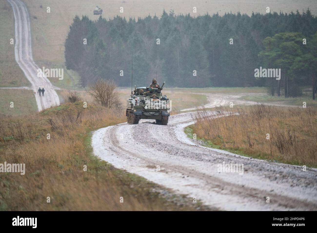 british army FV103 Spartan light armored vehicle in action on a ...