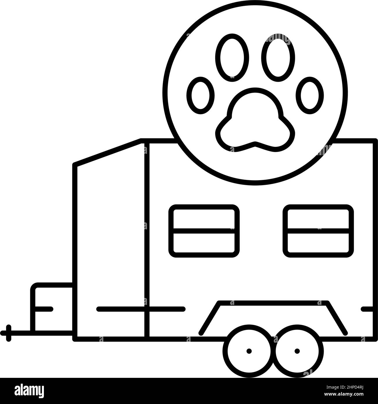 animal transportation trailer line icon vector illustration Stock ...