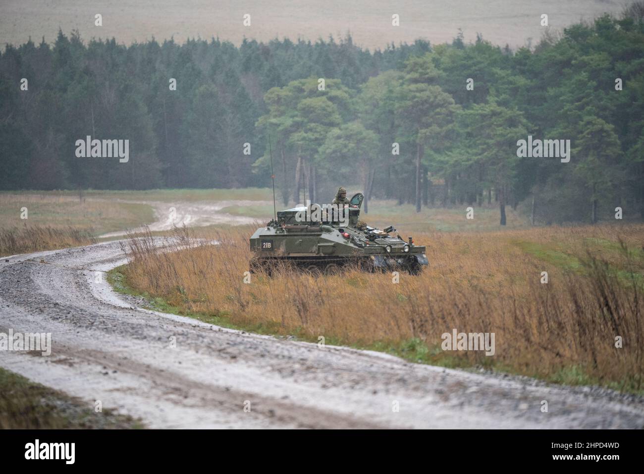 british army FV103 Spartan light armored vehicle in action on a ...