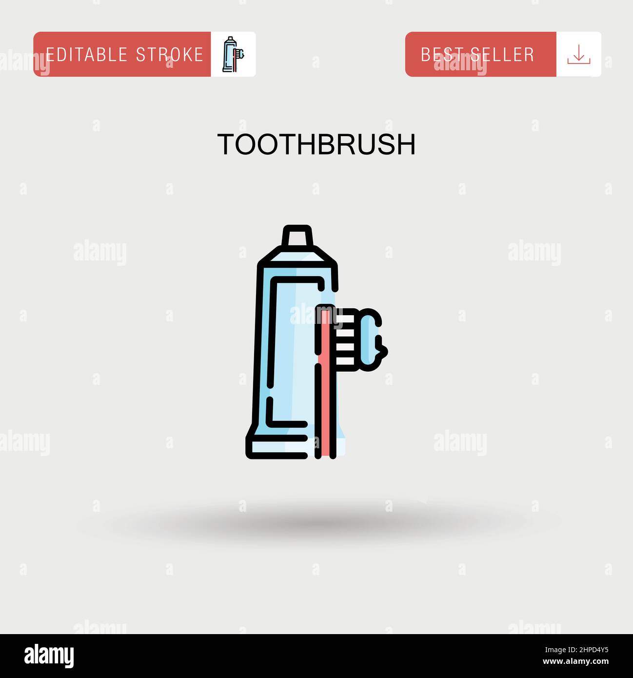 Toothbrush Simple vector icon Stock Vector Image & Art - Alamy