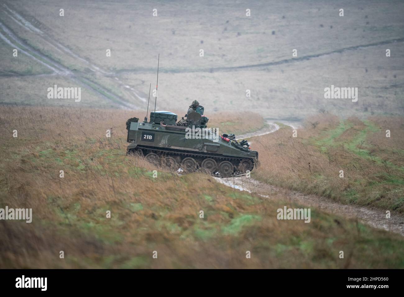 British army FV103 Spartan tracked armored reconnaissance vehicle in ...