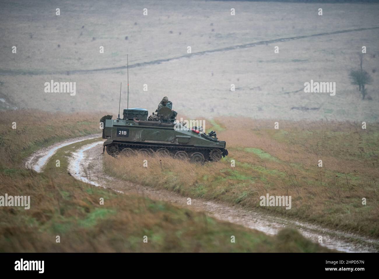 british army FV103 Spartan light armored vehicle in action on a ...