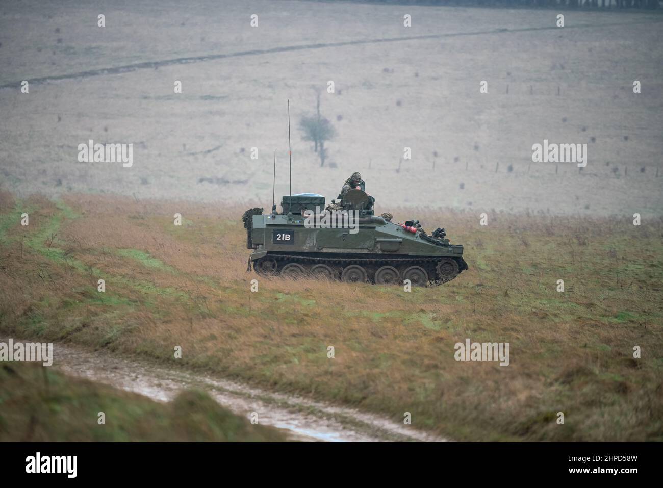 british army FV103 Spartan light armored vehicle in action on a ...