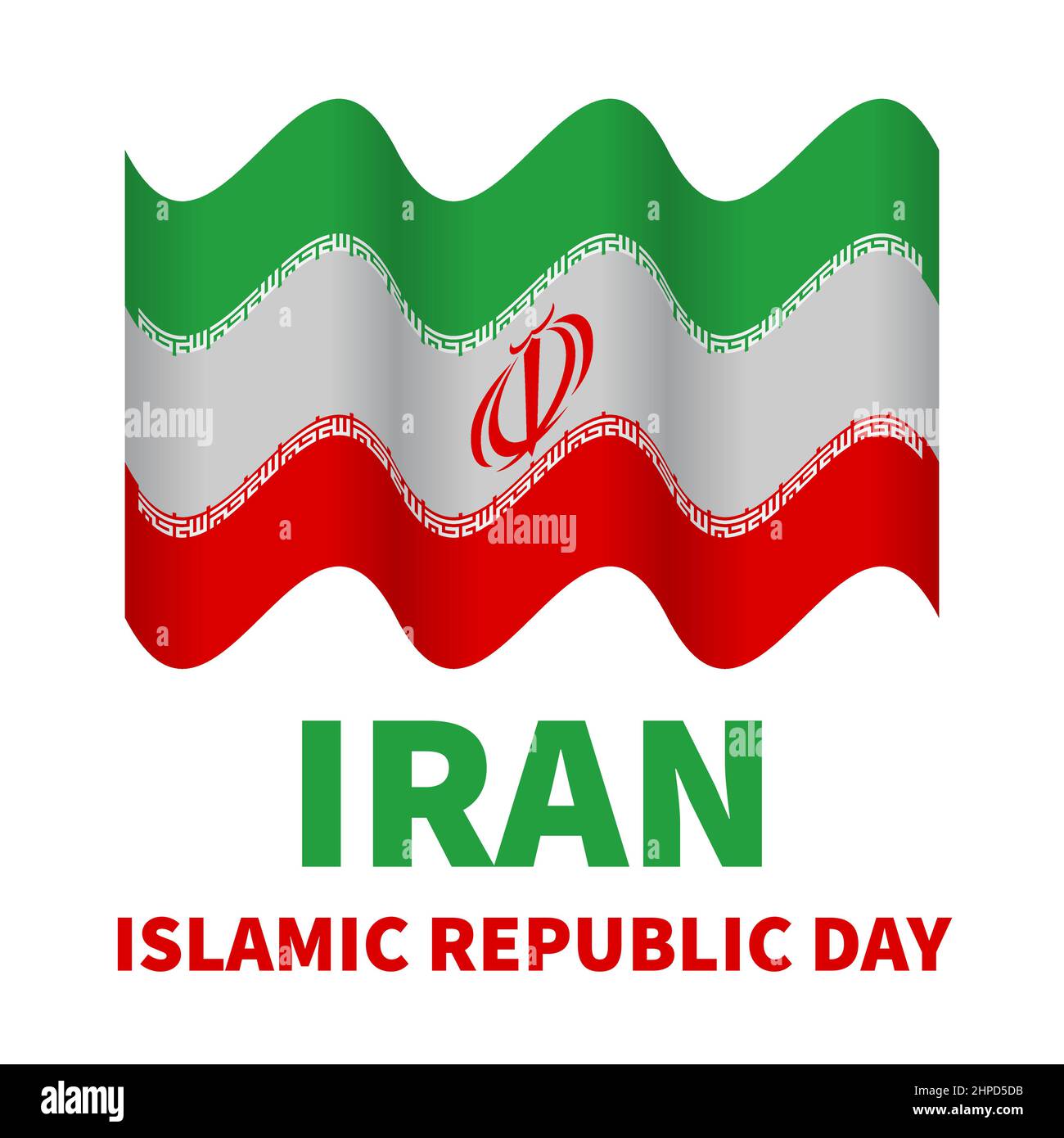 Iran Islamic Republic Day typography poster with flag. Iranian National ...