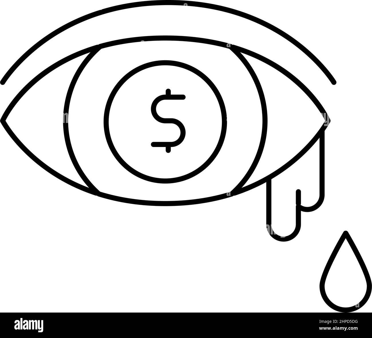 money tears poverty problem line icon vector illustration Stock Vector ...