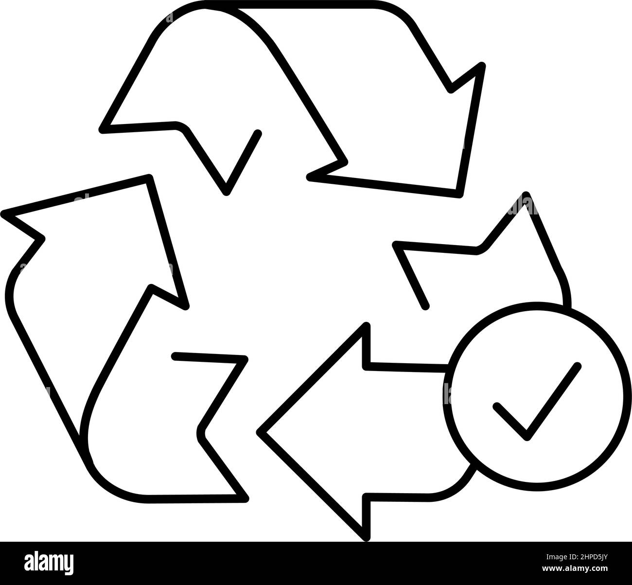 recycling sign line icon vector illustration sign Stock Vector Image ...