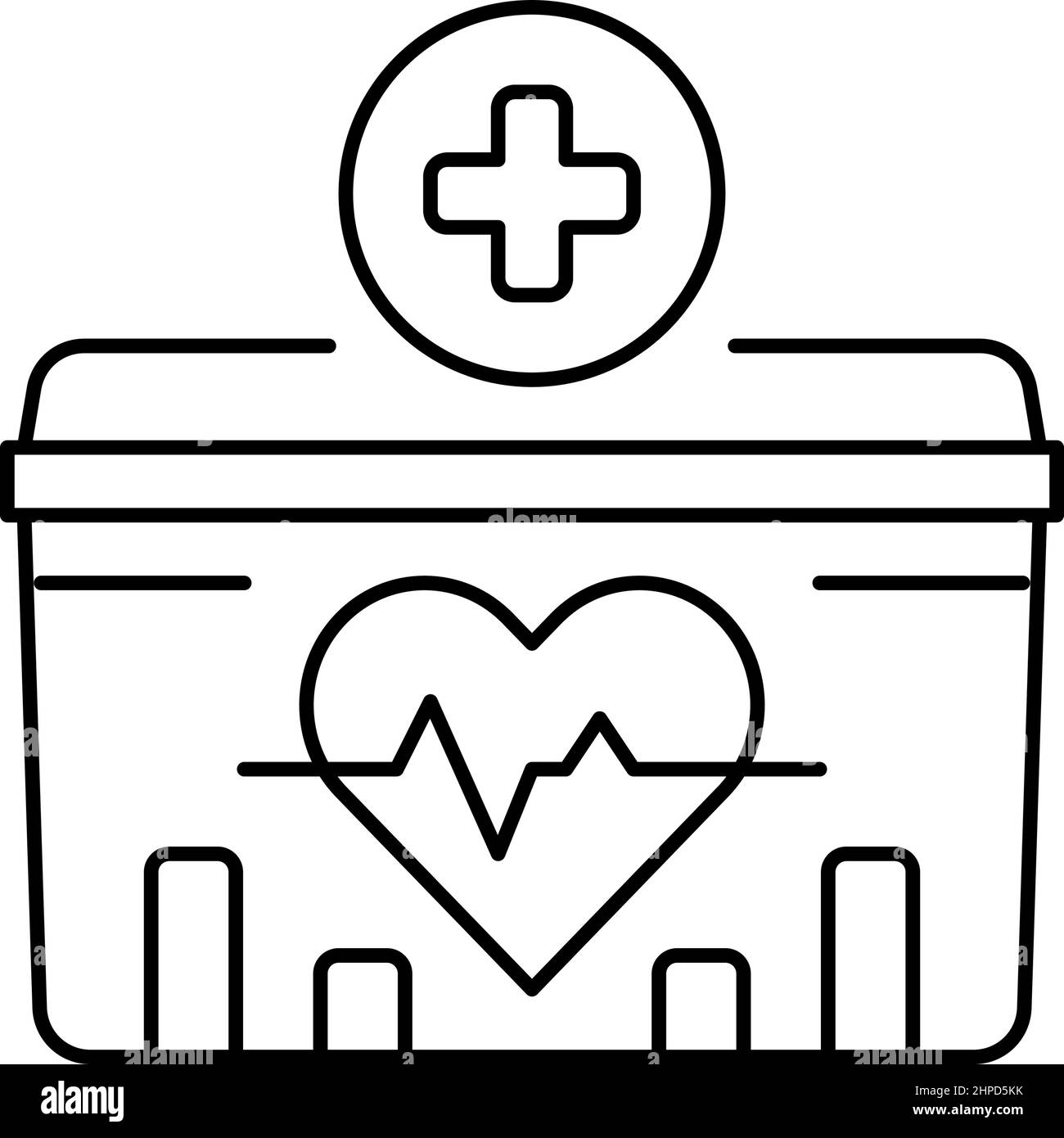 medical container for heart transportation line icon vector ...