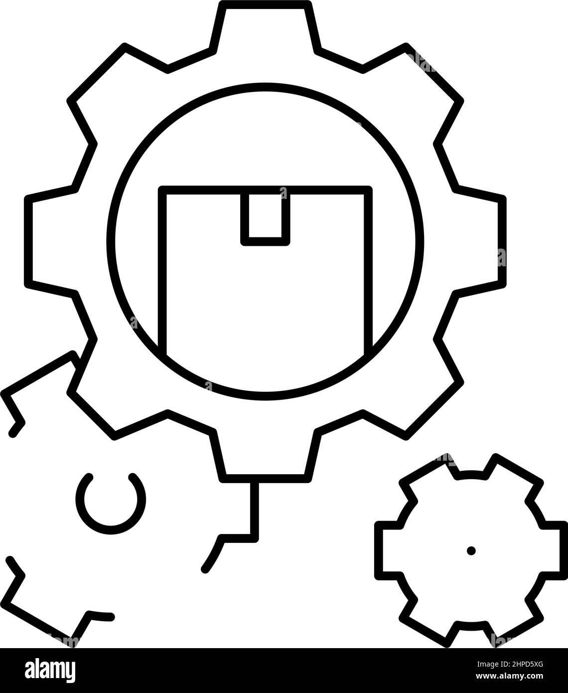 delivering working mechanism line icon vector illustration Stock Vector ...