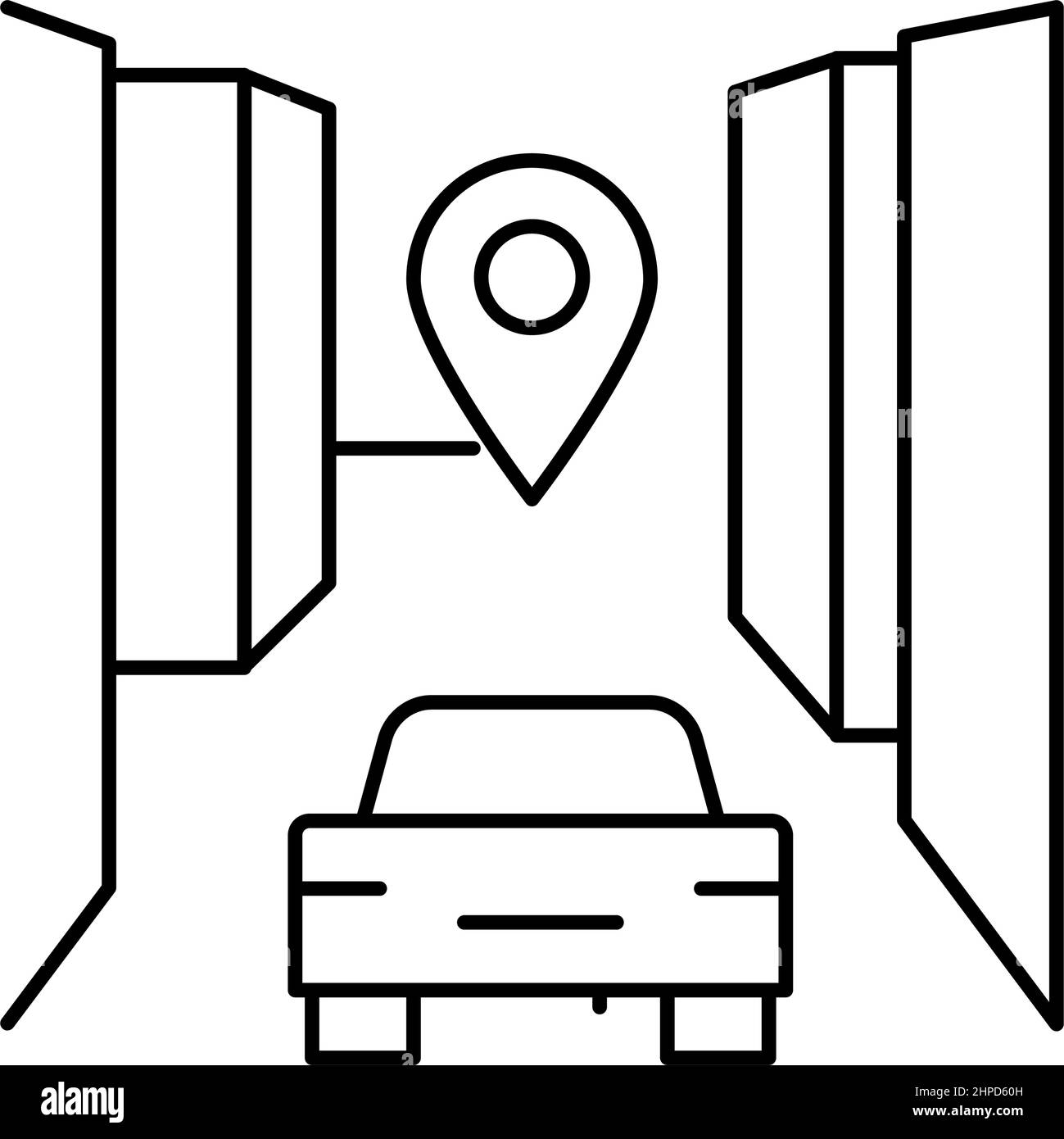 car final destination line icon vector illustration Stock Vector Image ...