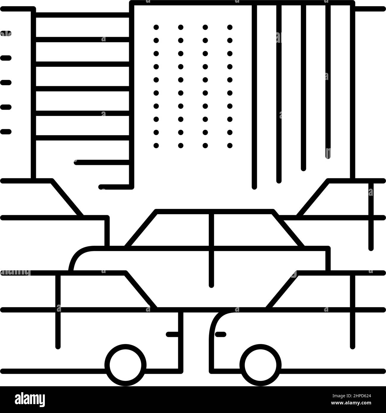 city traffic jam line icon vector illustration Stock Vector Image & Art ...