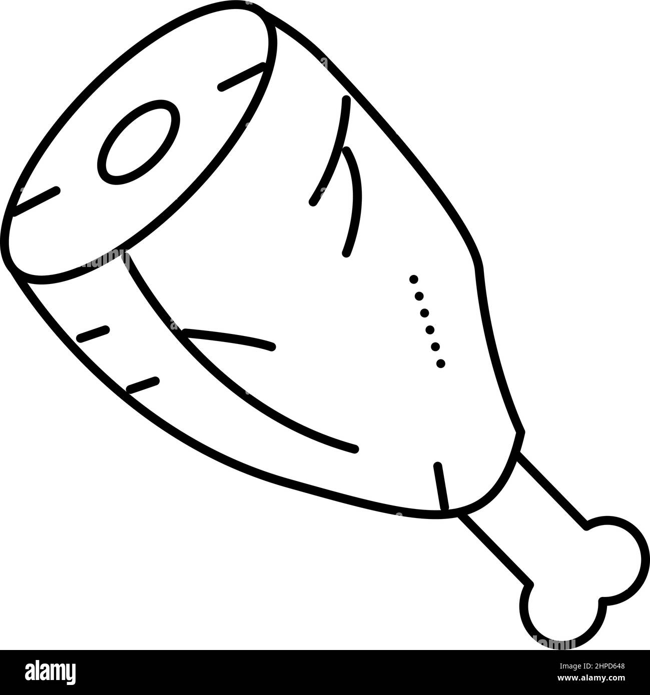 cooked animal leg line icon vector illustration Stock Vector Image ...