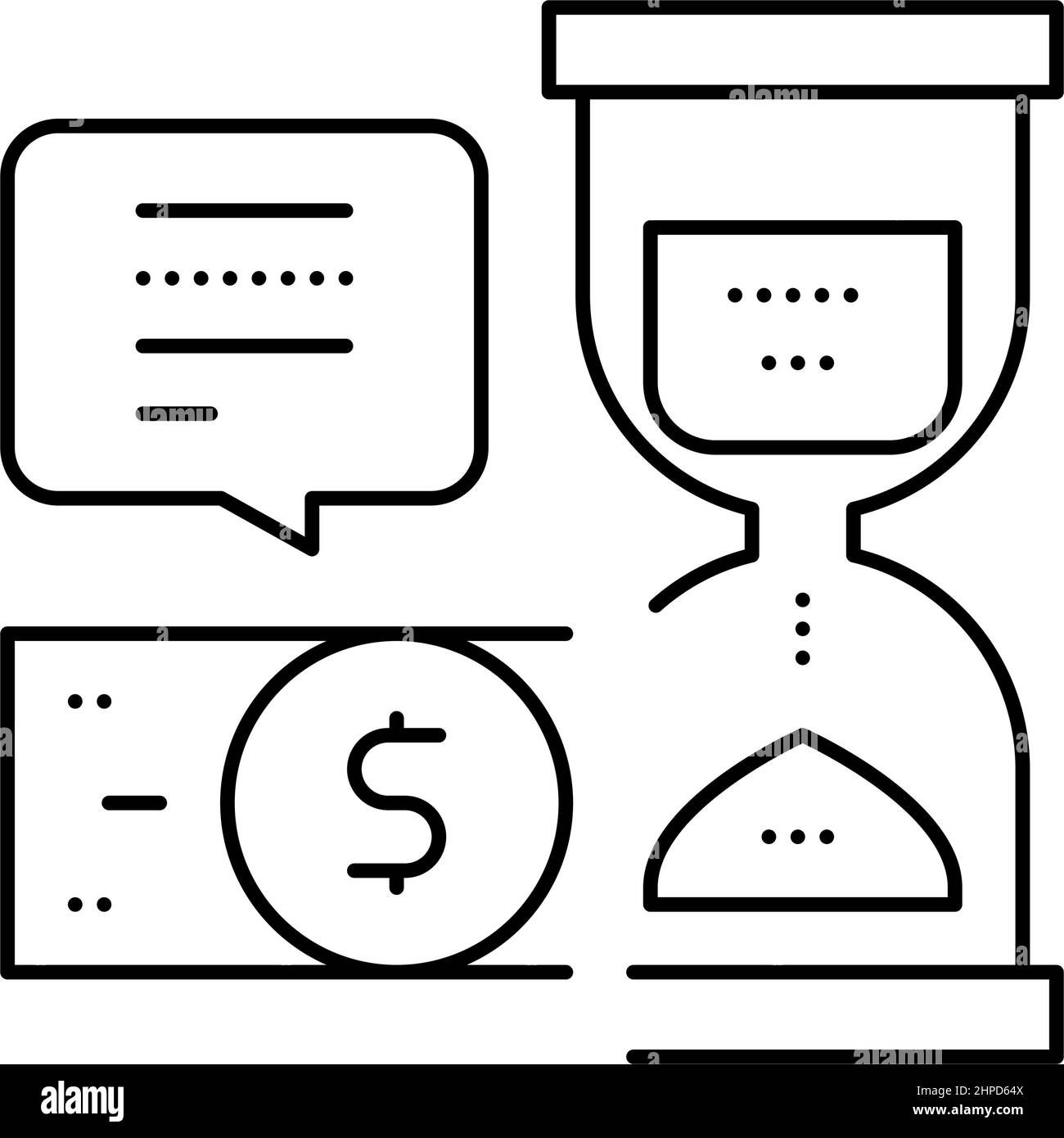 time of investment return line icon vector isolated illustration Stock ...