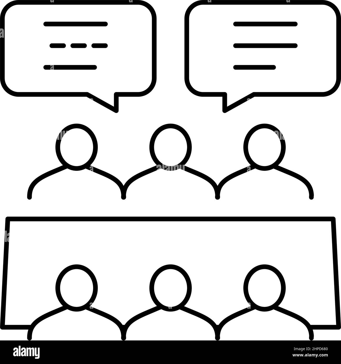 business meeting line icon vector black illustration Stock Vector Image ...