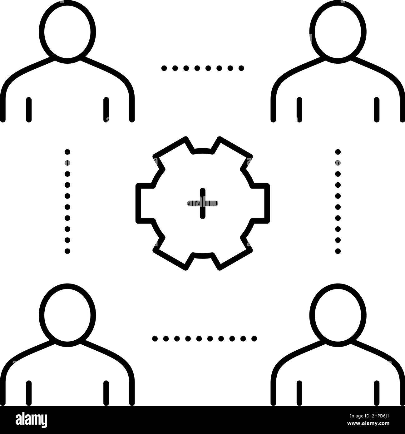 company employees working process line icon vector illustration Stock ...