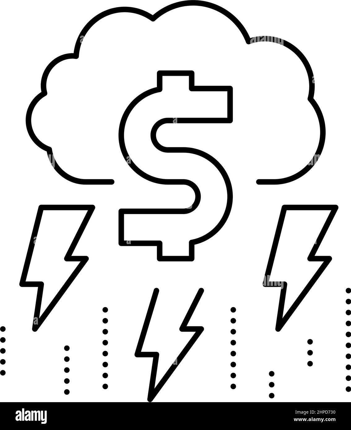 money thunder and lightning line icon vector illustration Stock Vector ...