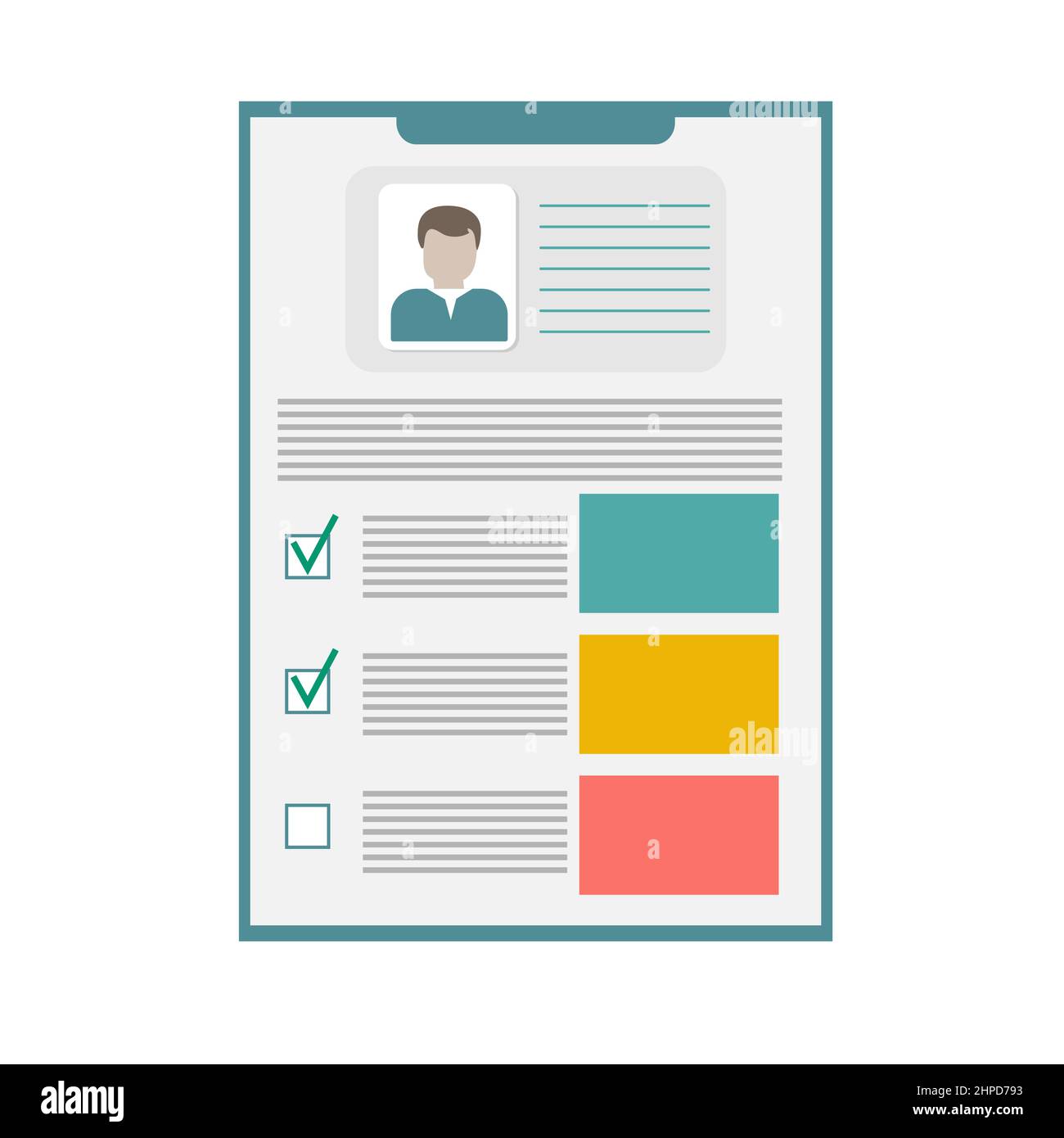 Documents with personal data vector illustration, flat cartoon paper ...