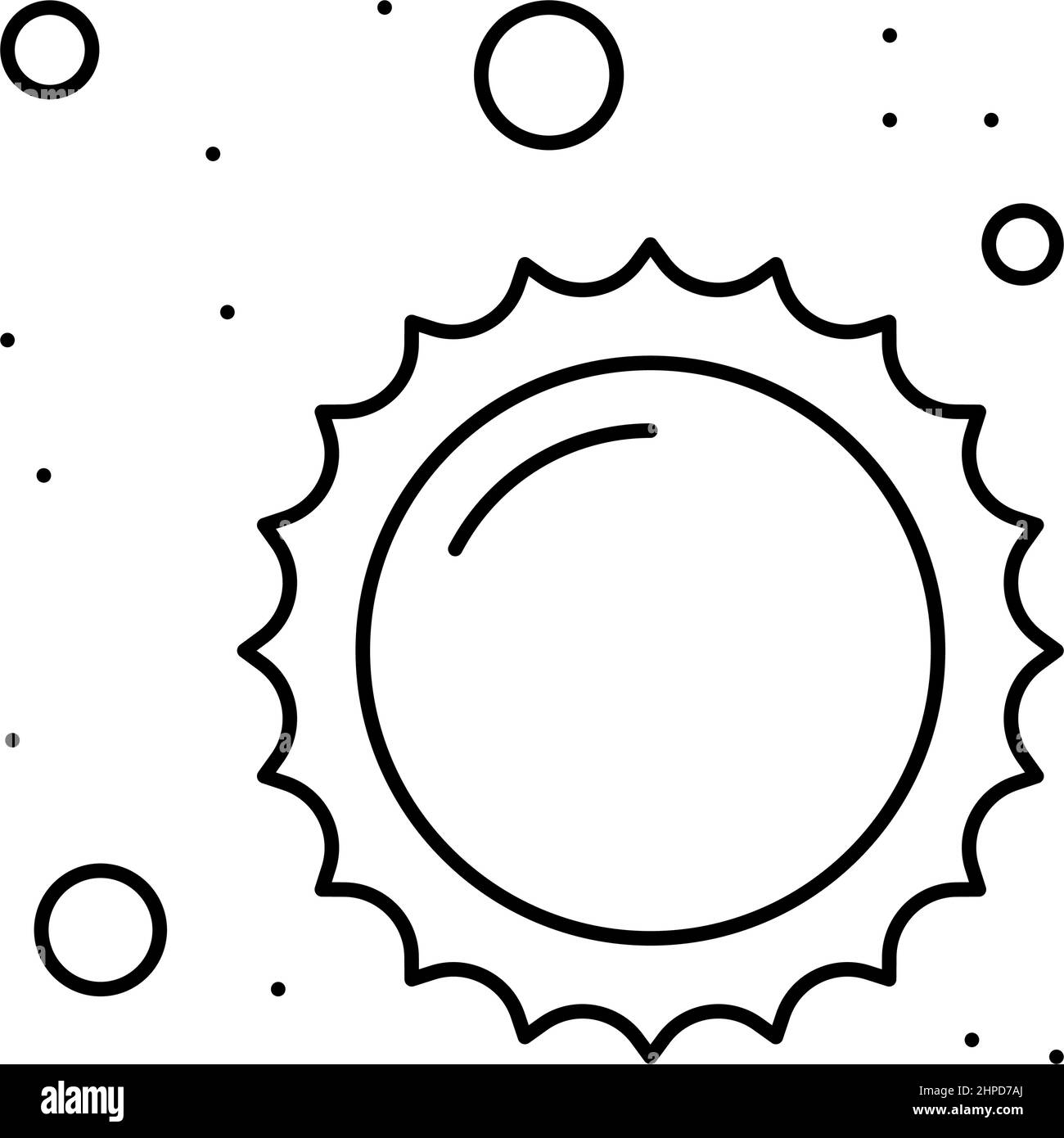 sun star line icon vector black illustration Stock Vector Image & Art ...