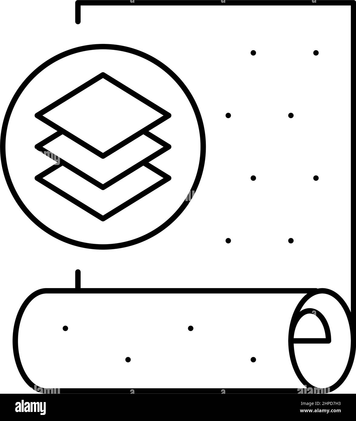 non-woven wallpaper line icon vector illustration Stock Vector Image ...