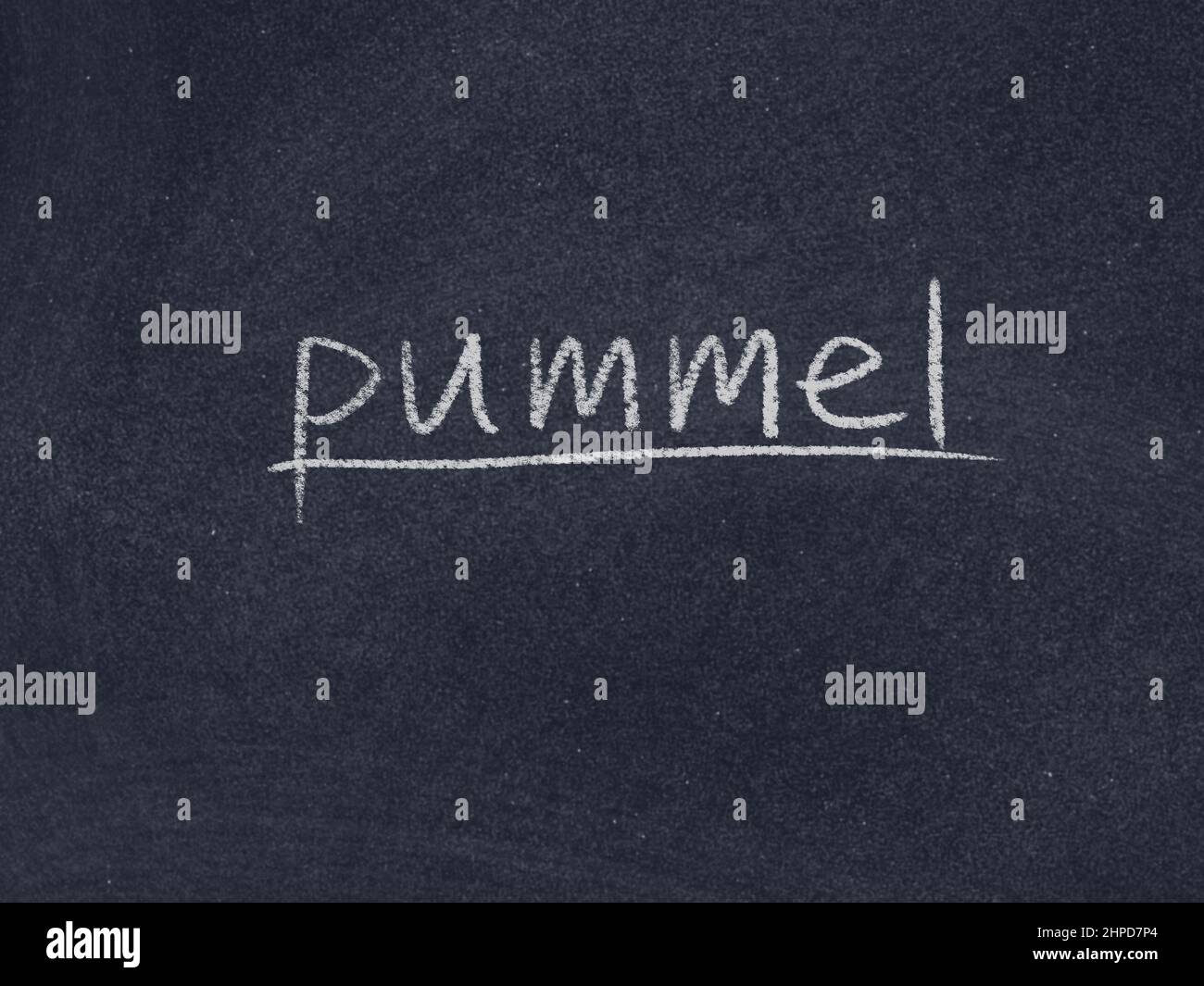 pummel concept word on blackboard background Stock Photo - Alamy