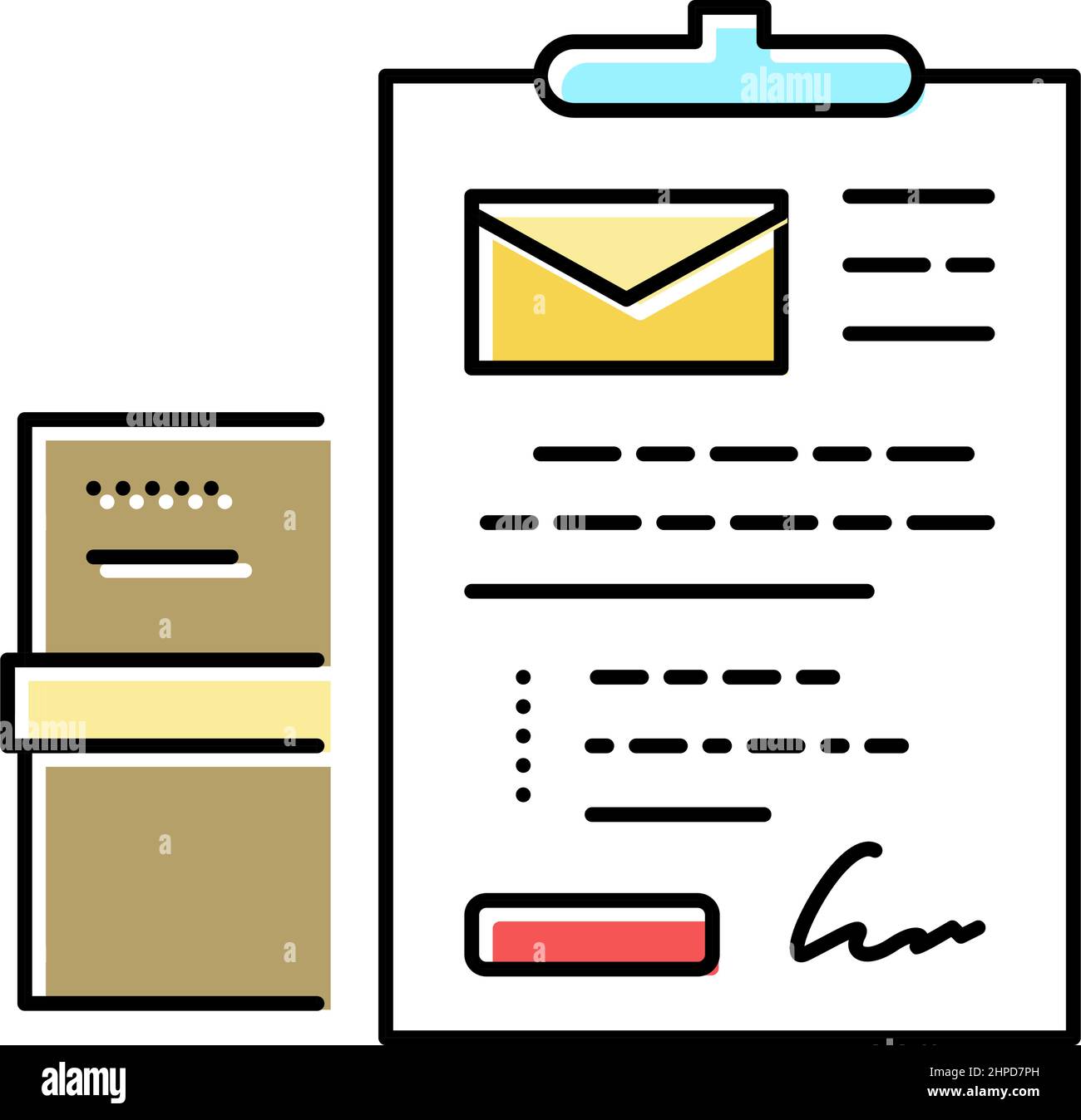 send parcel or letter color icon vector illustration Stock Vector Image ...