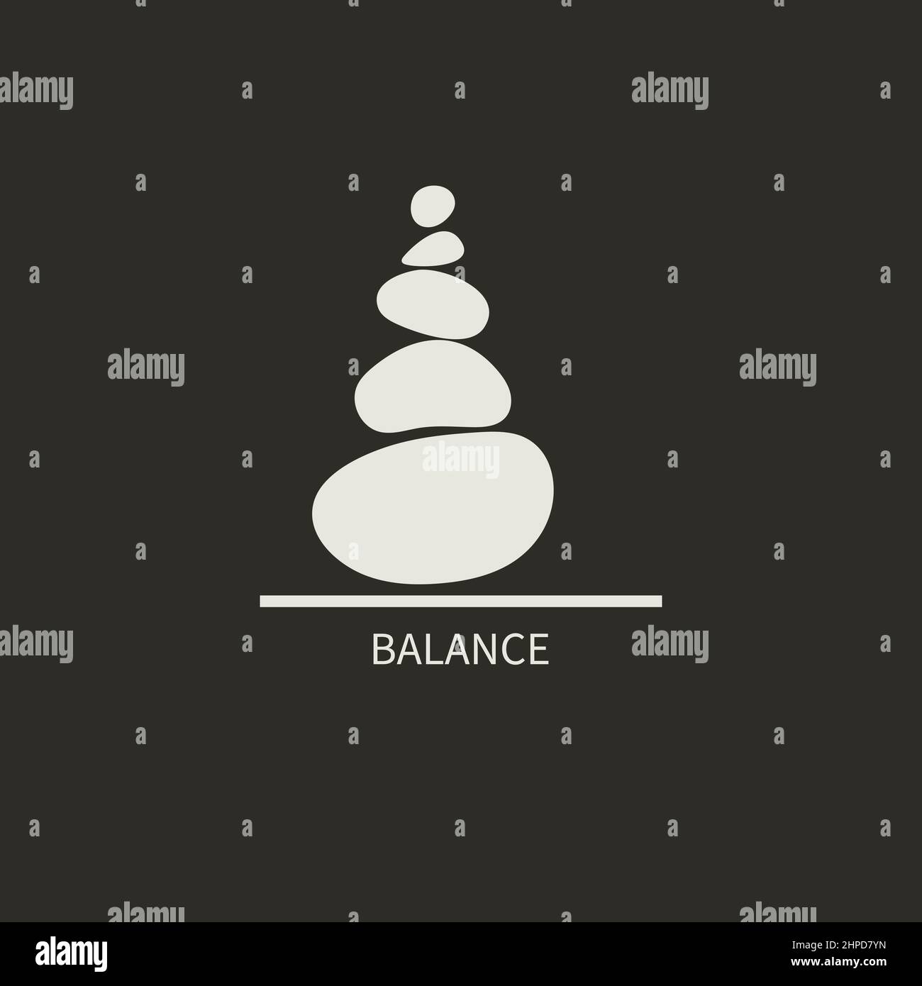 Life coaching, balance icon. Stack of stones, Buddhist logo. Zen symbol ...