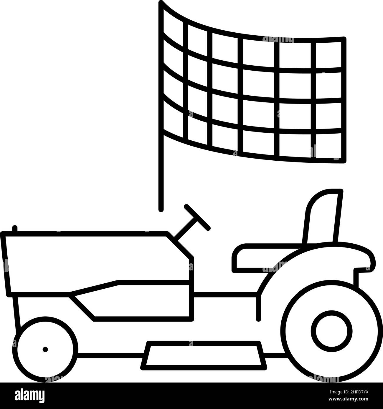 race on lawn mower line icon vector illustration Stock Vector Image ...