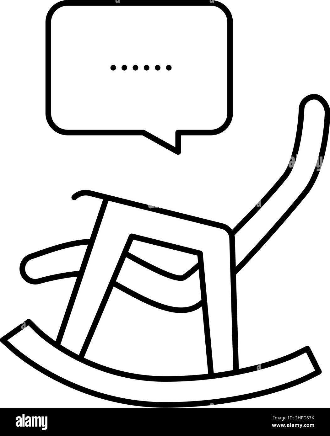 rocking chair line icon vector illustration sign Stock Vector Image ...