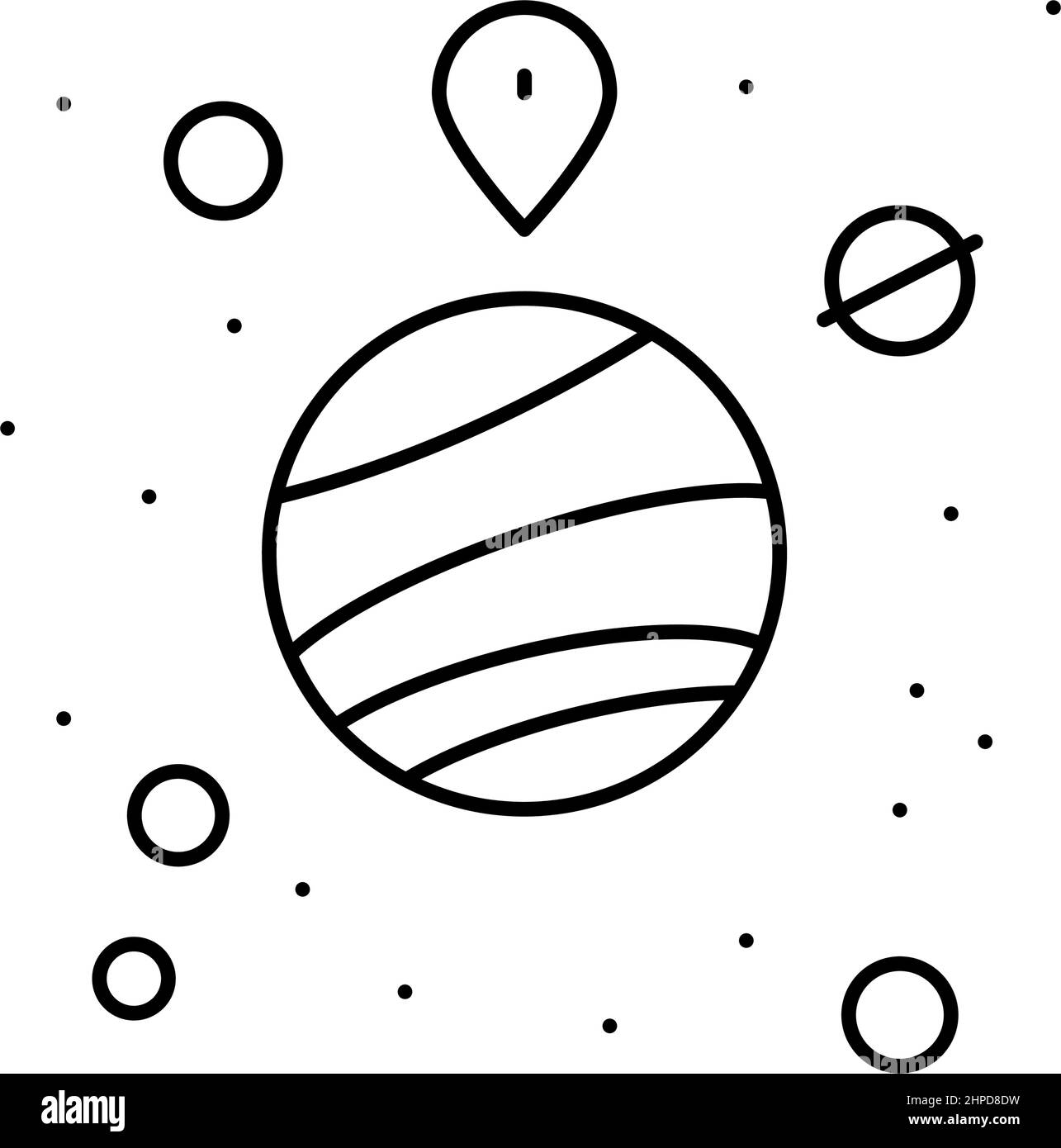 gps location point on planet line icon vector illustration Stock Vector ...