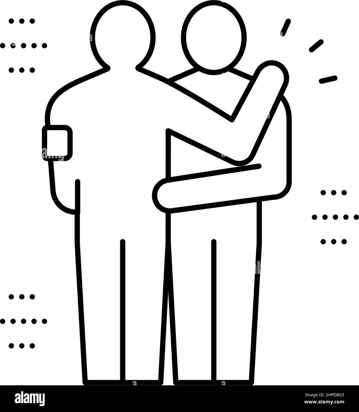 human hugs line icon vector illustration sign Stock Vector Image & Art ...