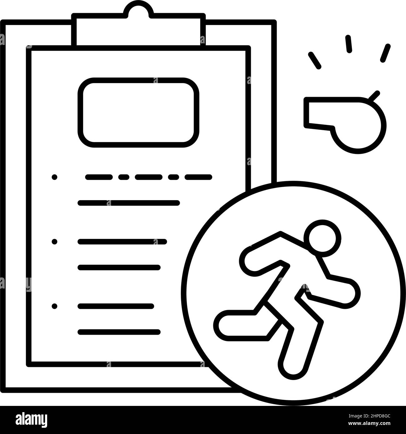 runner sportsman card line icon vector illustration Stock Vector Image ...