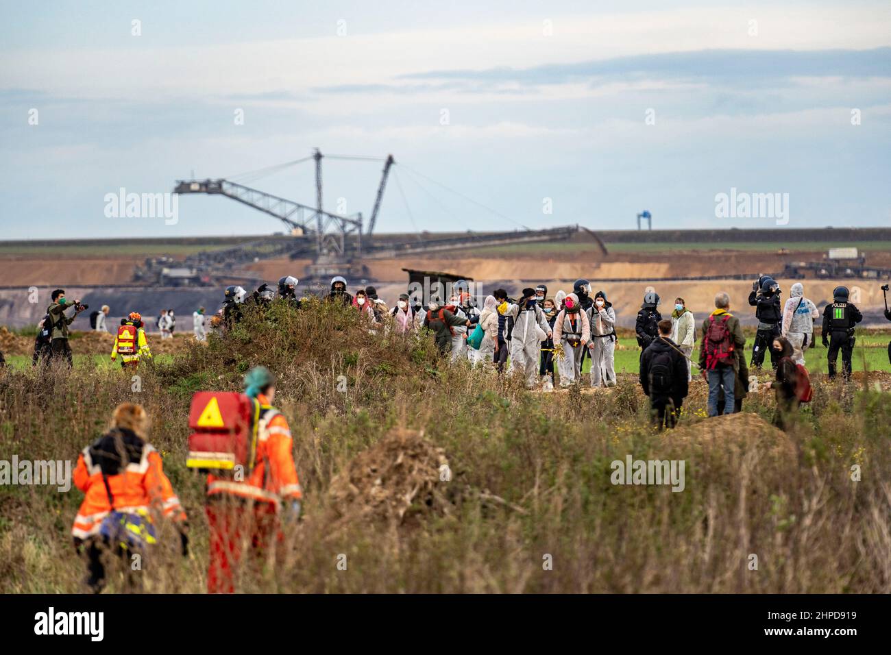 Protest action against the demolition of the village of Lützerath in ...