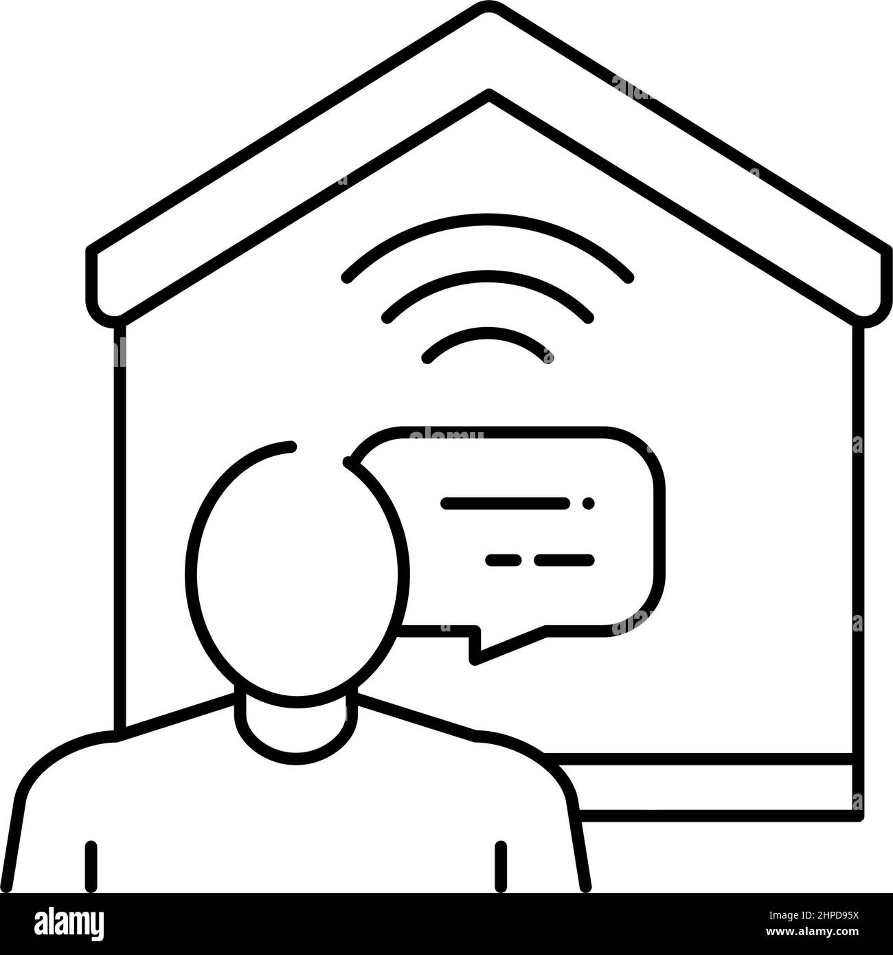 communication with smart home line icon vector illustration Stock ...