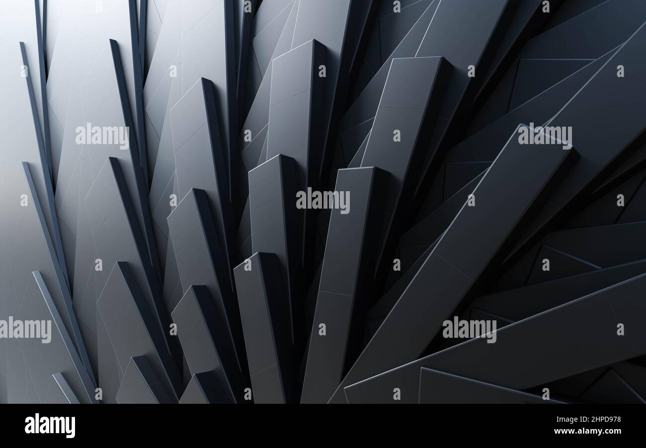 black circular pattern geometric shape background with bright lighting 3d render illustration ...