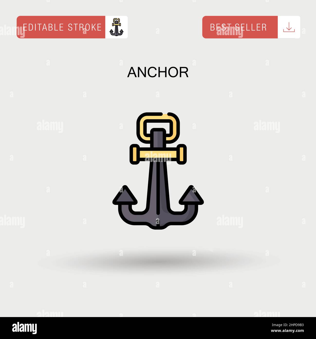 Anchor Simple vector icon Stock Vector Image & Art - Alamy