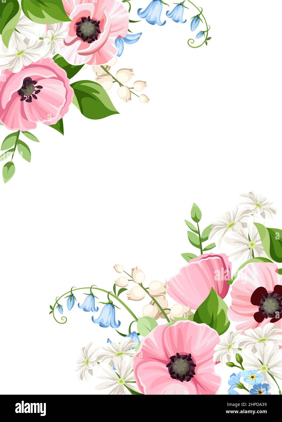 Blue poppy pink flowers Stock Vector Images - Alamy