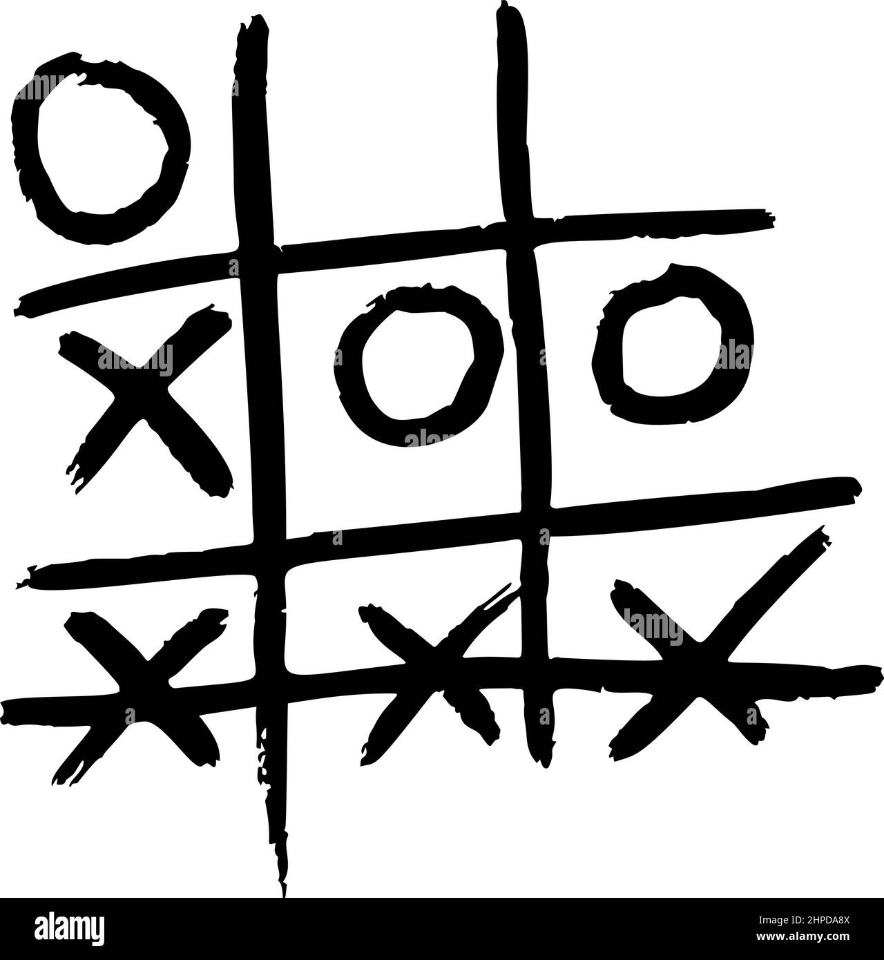 Tic tac toe sketched isolated. Vintage game in hand drawn style ...