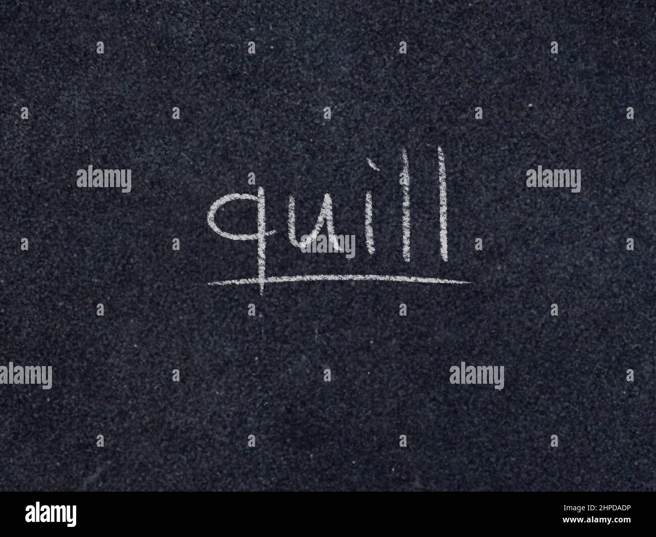 quill concept word on blackboard background Stock Photo - Alamy