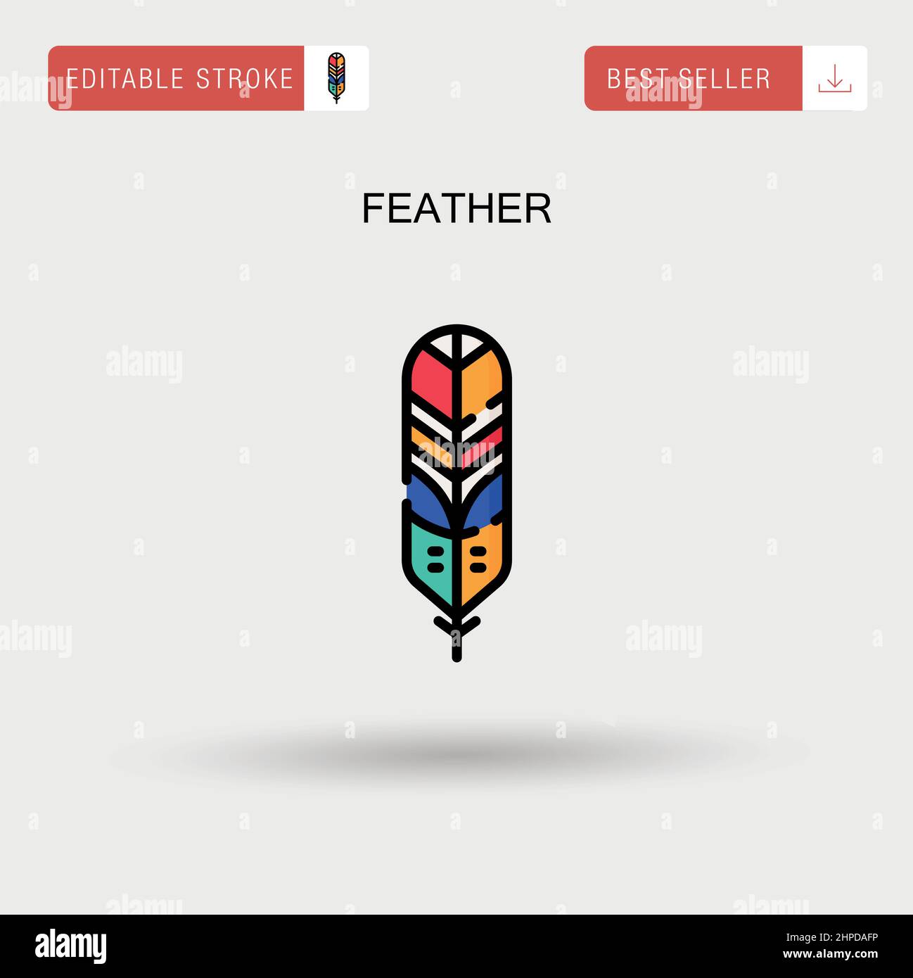 Feather Simple vector icon Stock Vector Image & Art - Alamy