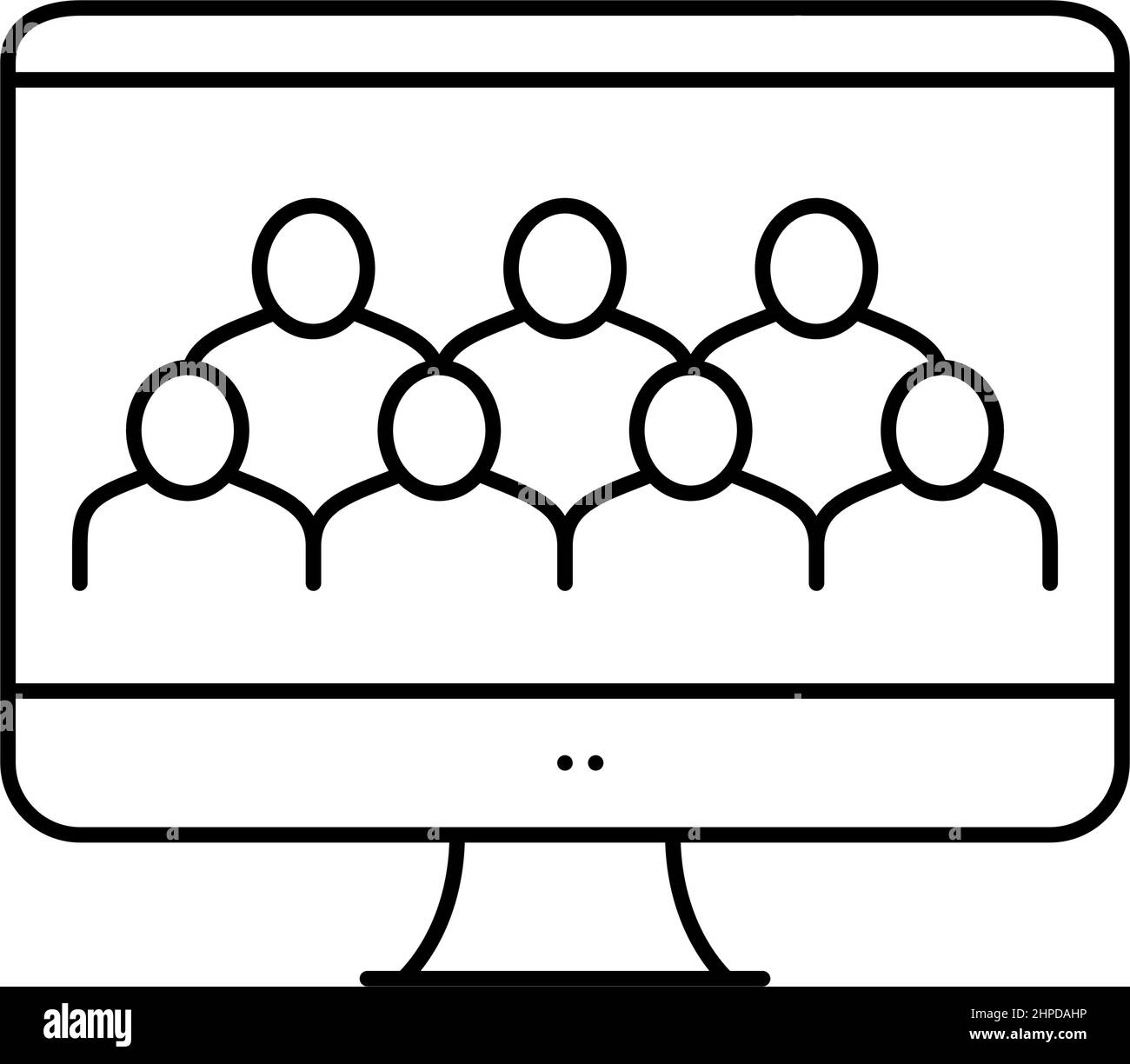video conference line icon vector black illustration Stock Vector Image ...