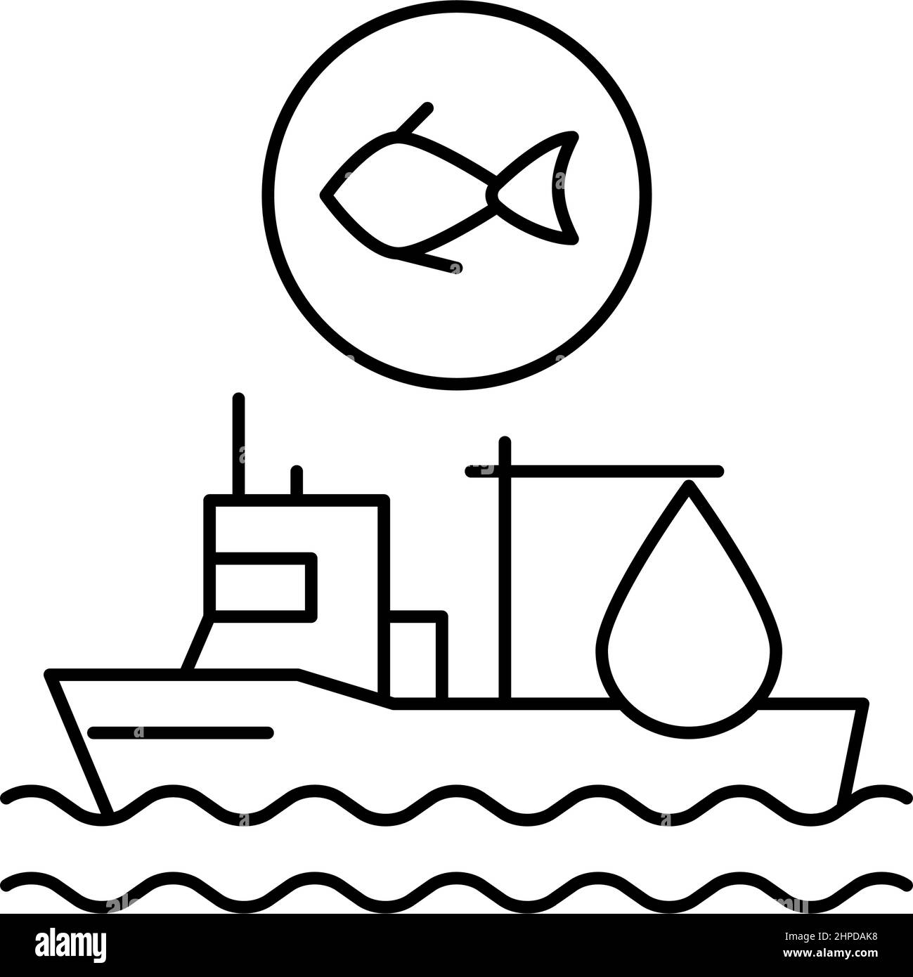 fishing ship line icon vector illustration Stock Vector Image & Art - Alamy