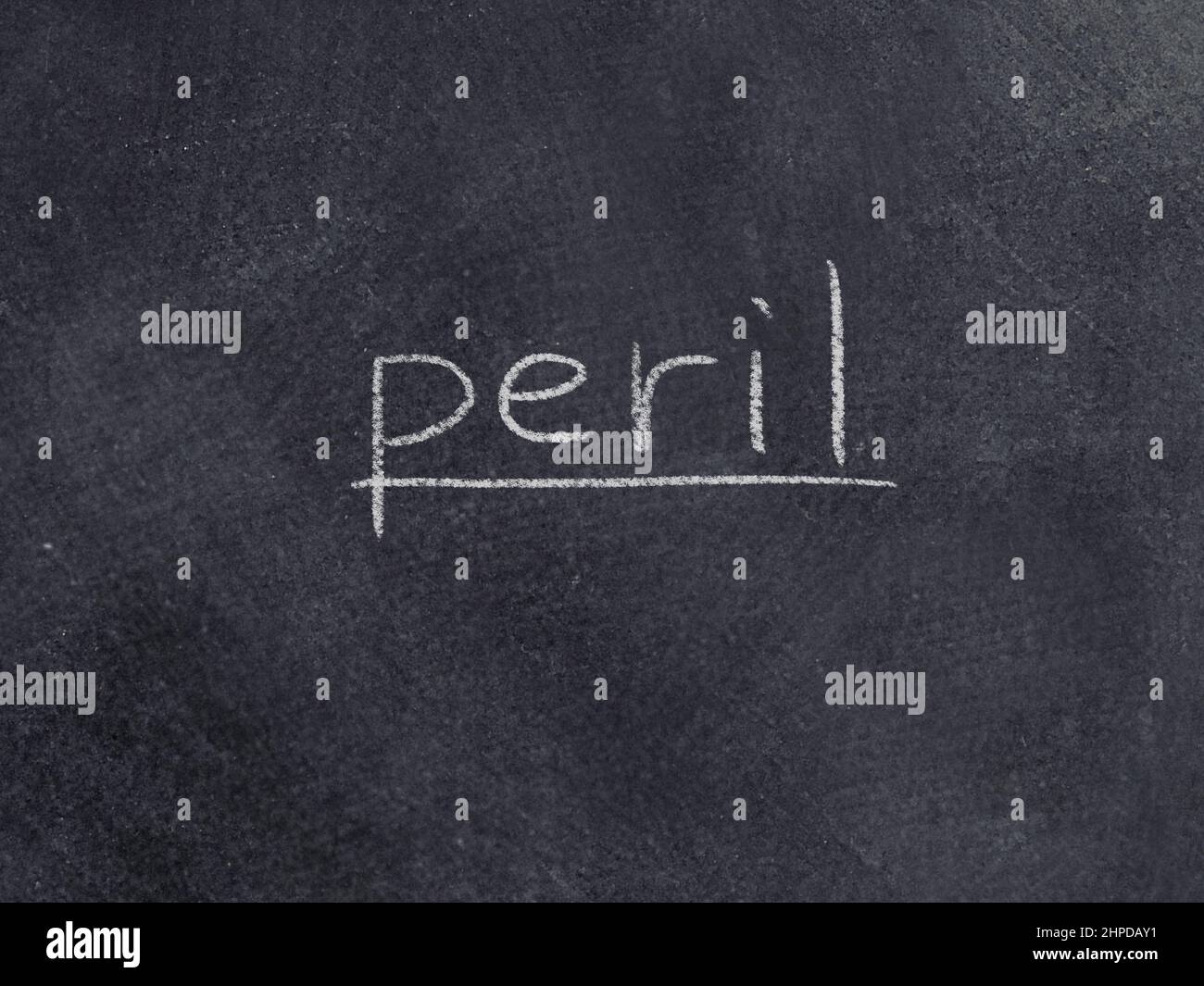 peril concept word on blackboard background Stock Photo - Alamy
