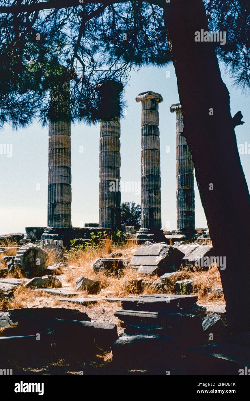 Priene - ruins of ancient town Ionia In Aydin province, Turkey. Temple ...