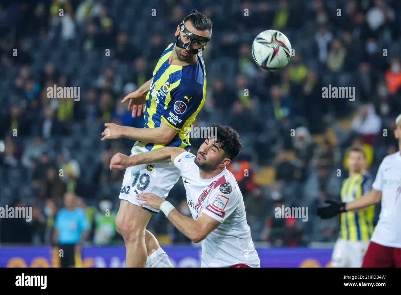 ISTANBUL, TURKEY - FEBRUARY 20: Serdar Dursun of Fenerbahce SK, Onur ...