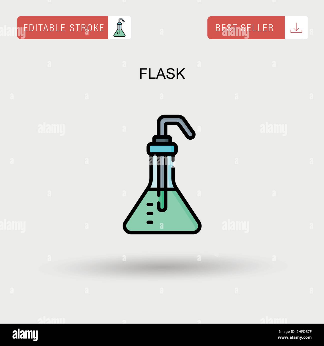 Erlenmeyer flask blue liquid beaker Stock Vector Images - Alamy