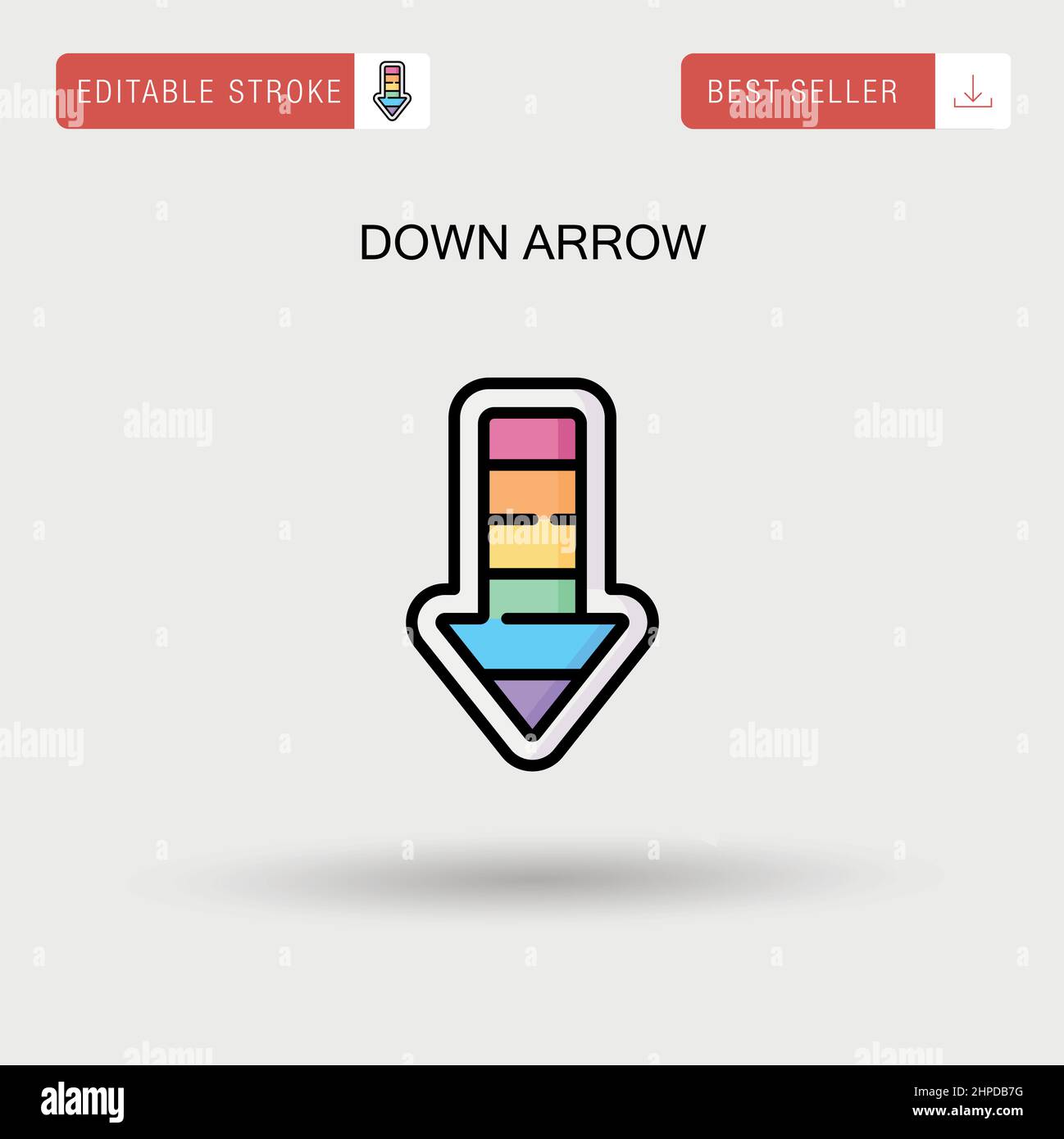 Down arrow Simple vector icon Stock Vector Image & Art - Alamy